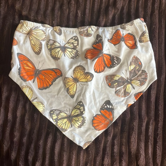 Tops | Flowy Monarch Butterfly Bandeau Crop Top | Poshmark